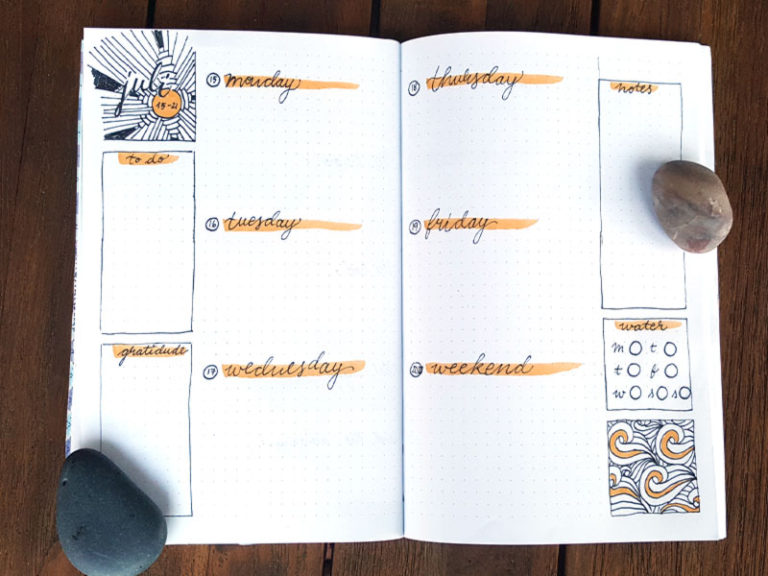 10 simple weekly layouts for your bullet journal | West Coast Dreaming