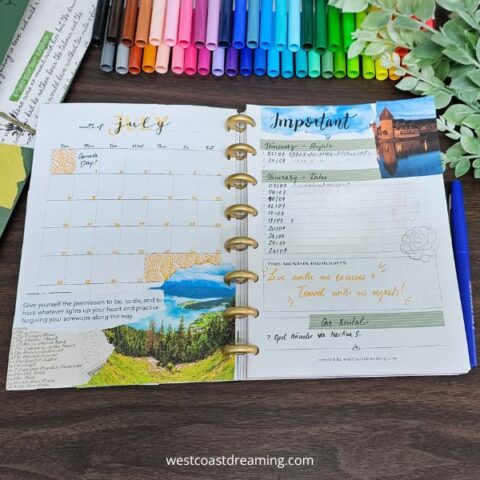 Planner Travel Organization | West Coast Dreaming